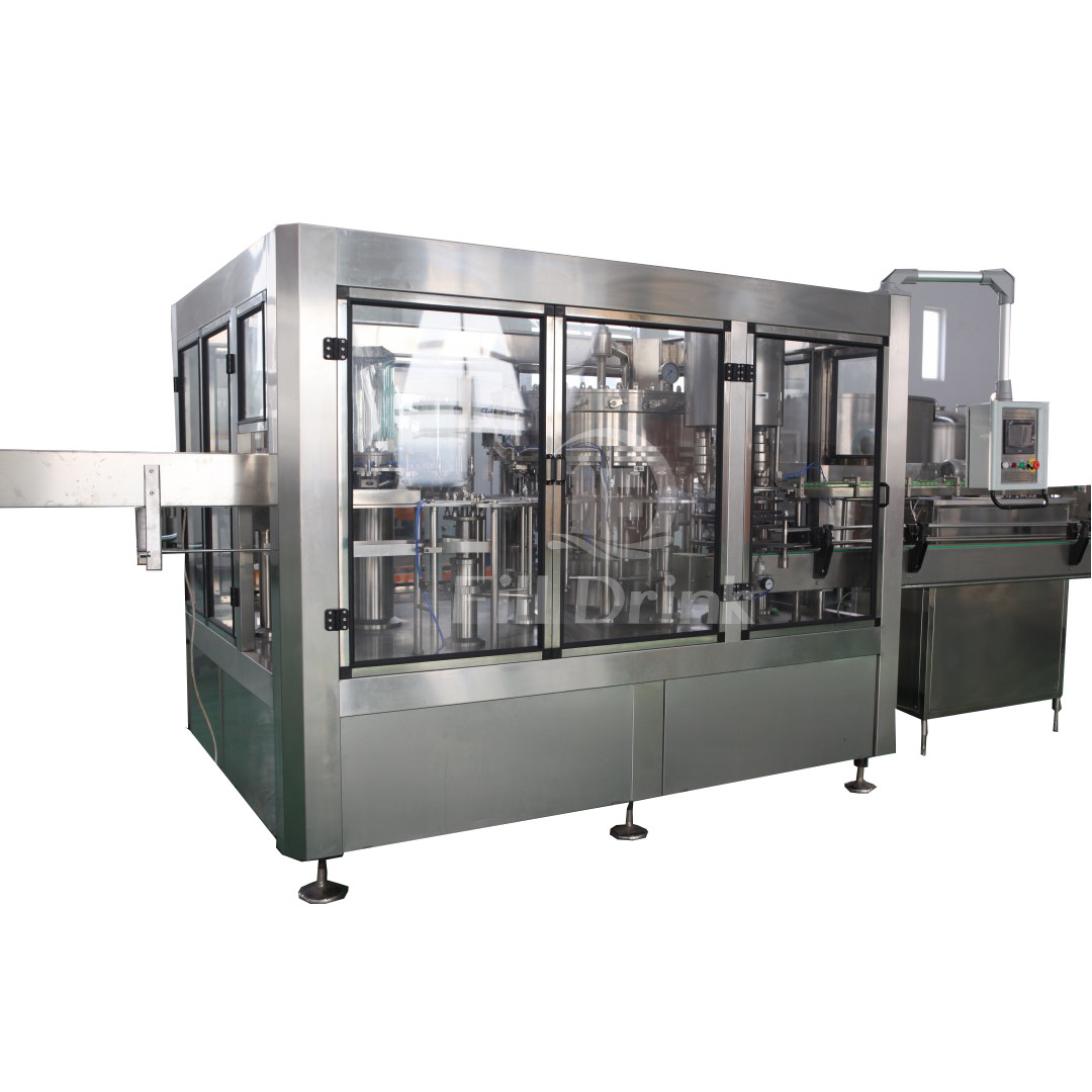 SUS304 3 In 1 Monoblock Filler Capper Machine Carbonated Filling Machine Cap Sorting Elevator